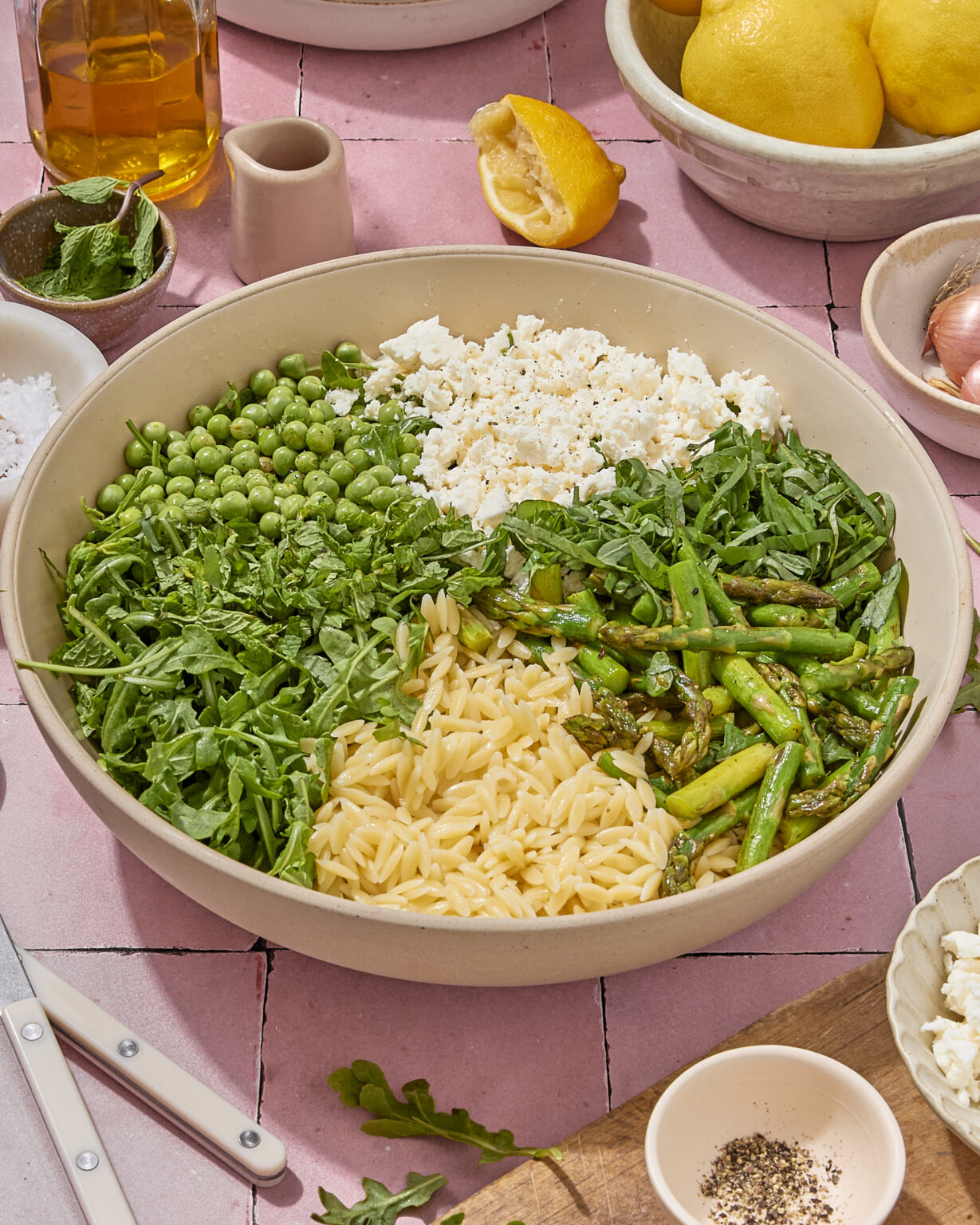 Spring Orzo Pasta Salad with Crispy Shallot Vinaigrette - BroccYourBody