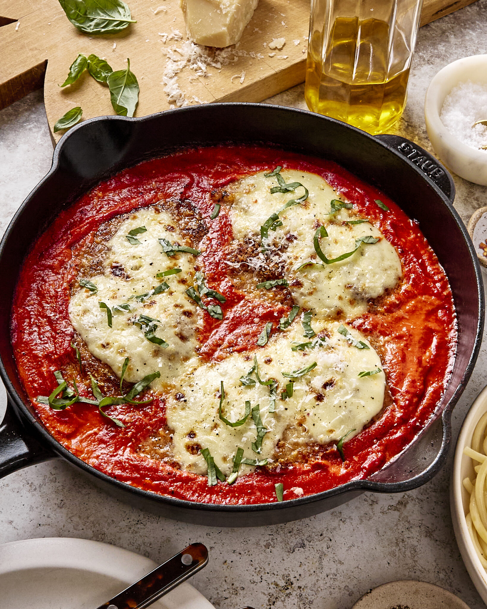 Skillet Vodka Chicken Parmesan - BroccYourBody