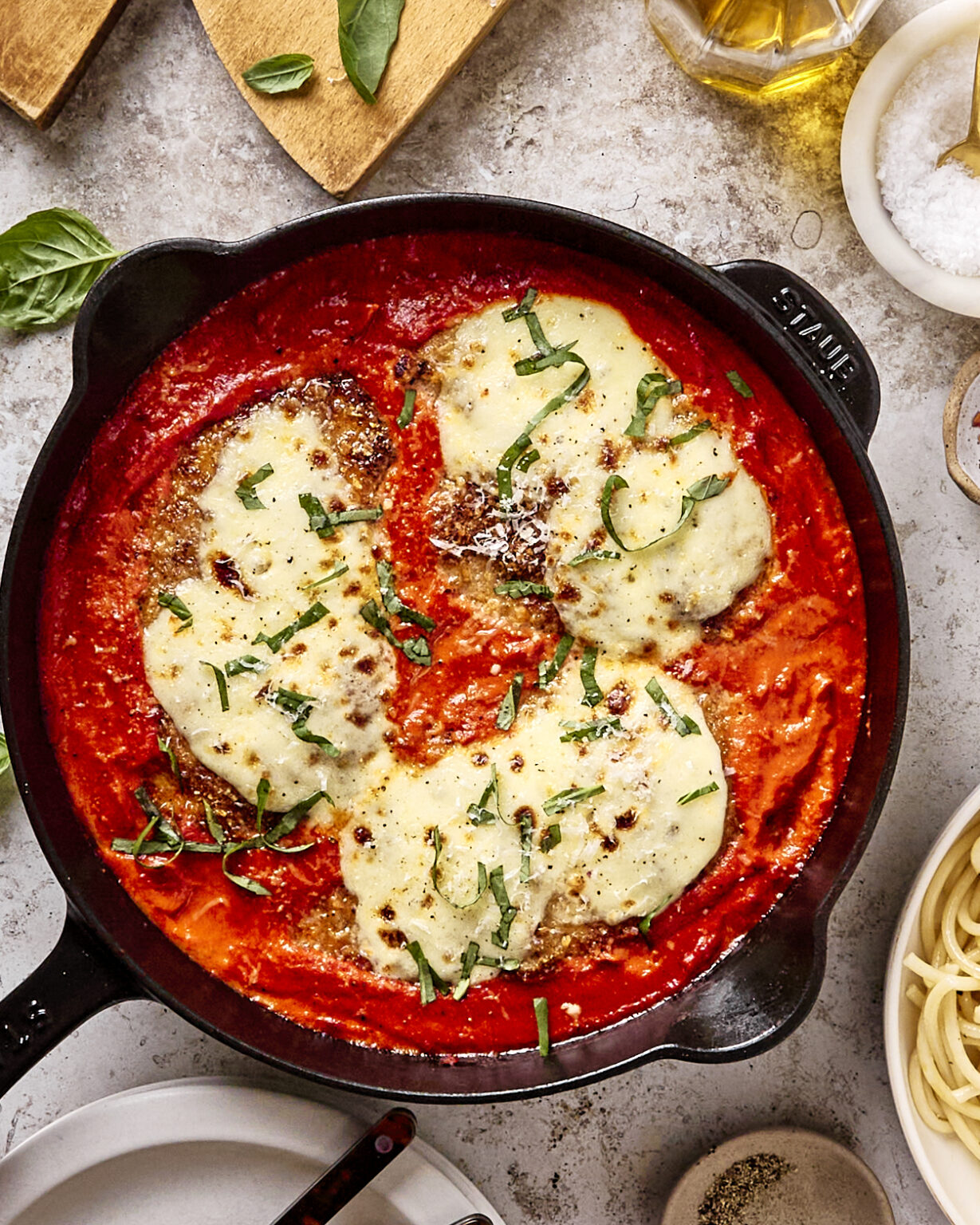 Skillet Vodka Chicken Parmesan - BroccYourBody